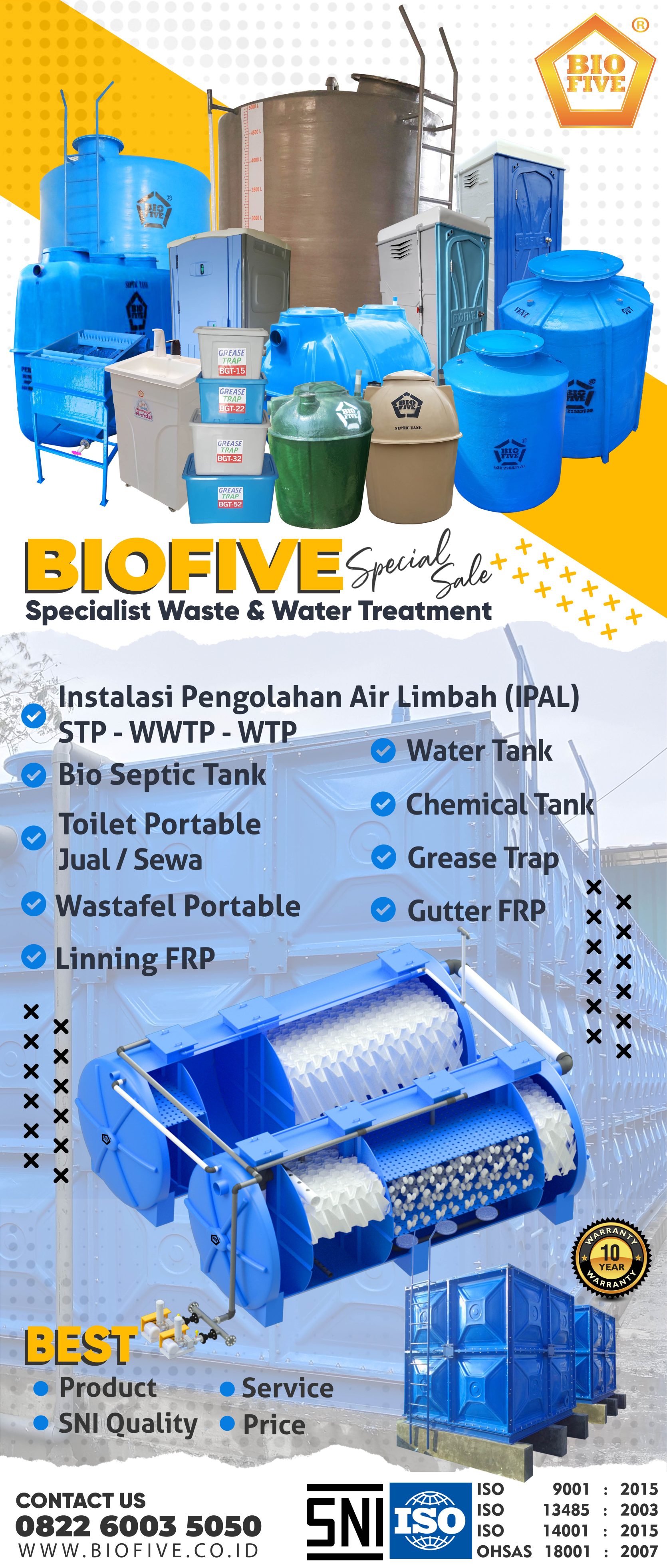Jual IPAL STP Biofilter Biotech Jakarta | Klinik Restoran RS